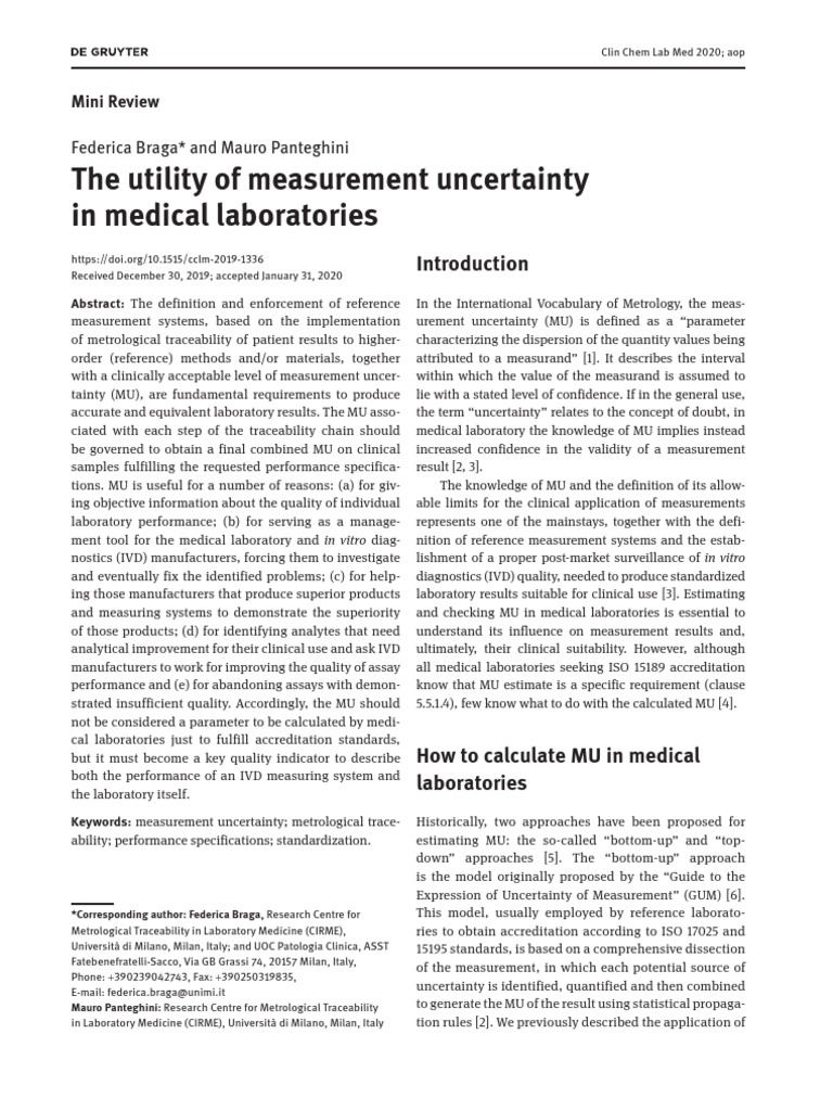 (14374331 - Clinical Chemistry and Laboratory Medicine (CCLM) ) The ...