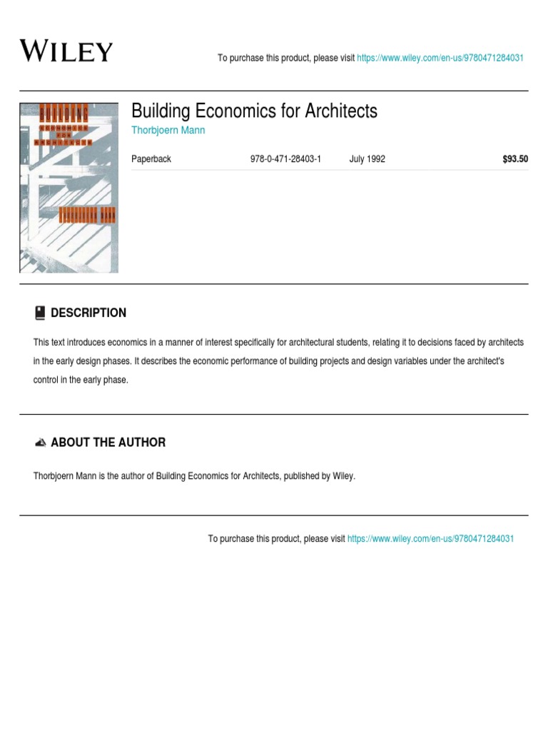 Wiley - Building Economics For Architects - 978-0-471-28403-1 | PDF ...