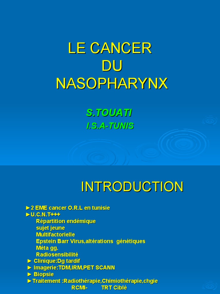 Le Cancer Du Nasopharynx | PDF | Radiothérapie | Cancer