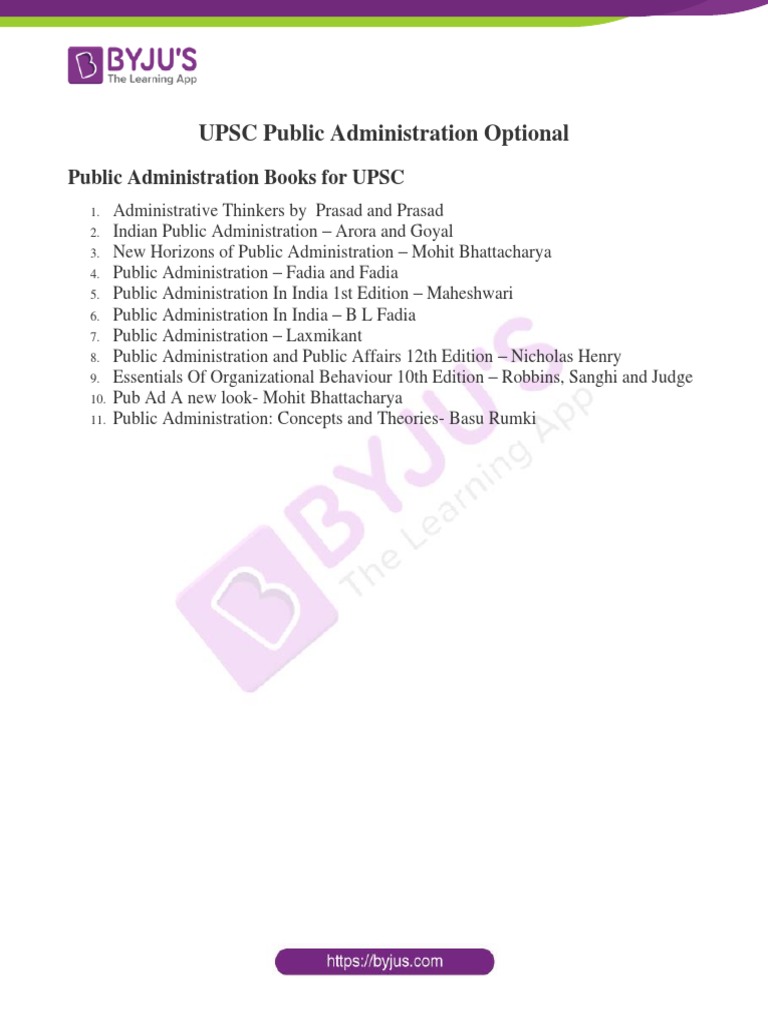 UPSC Public Administration Optional Books PDF | PDF | Politics