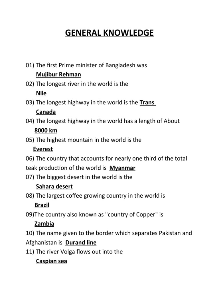 General Knowledge | PDF
