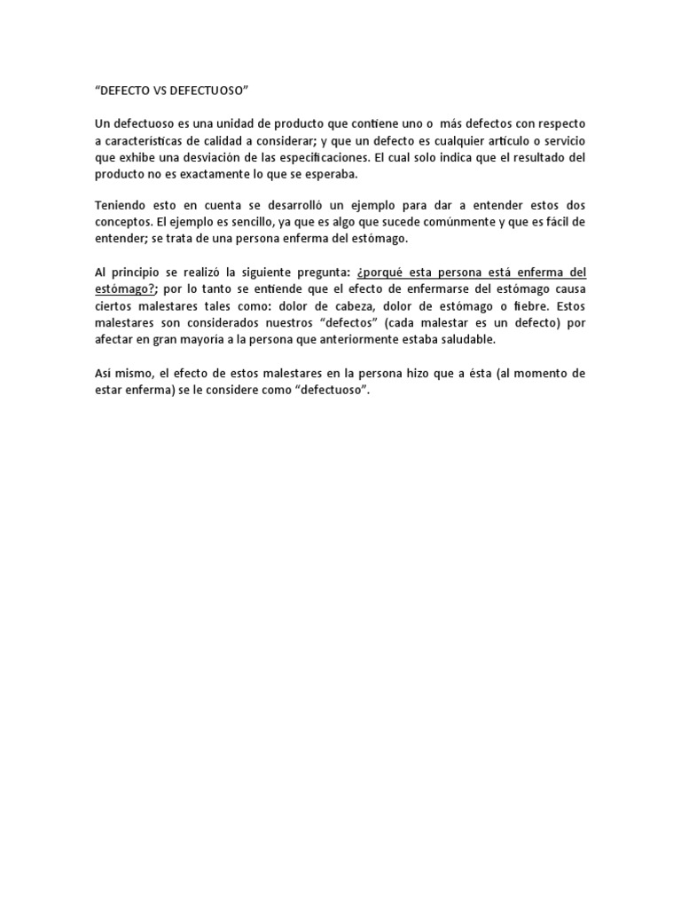 Defecto VS Defectuoso | PDF | Relaciones personales, crianza y ...