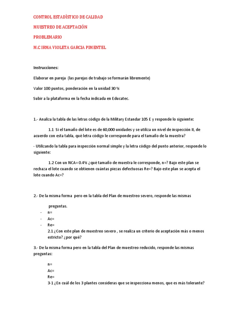 Problemario U4 | PDF | Muestreo (Estadísticas) | Science