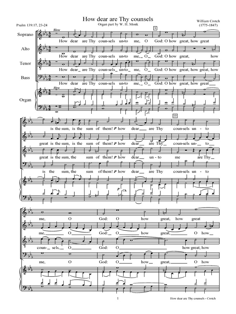 How Dear Are Thy Counsels: Soprano | PDF