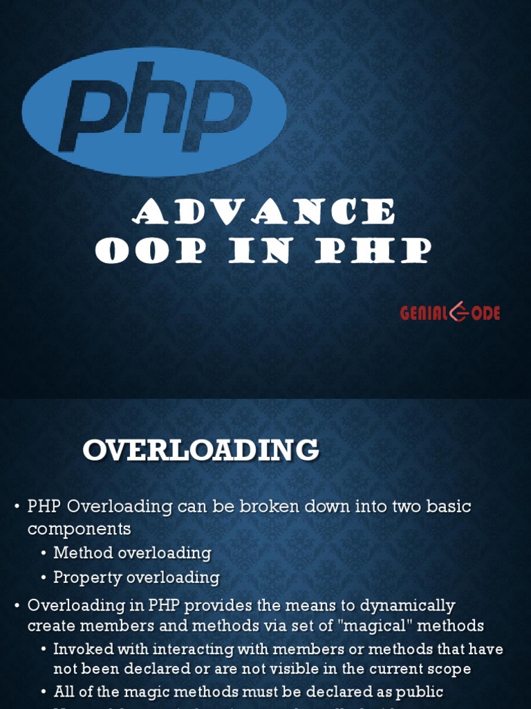 PHP Oop | PDF | Method (Computer Programming) | Namespace PHP Oop | PDF | Method (Computer Programming) | Namespace
