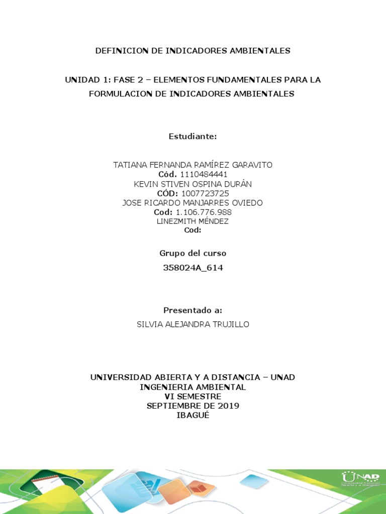 Fase 2 - Modelos de Indicadores Ambientales | PDF | America latina | Entorno natural