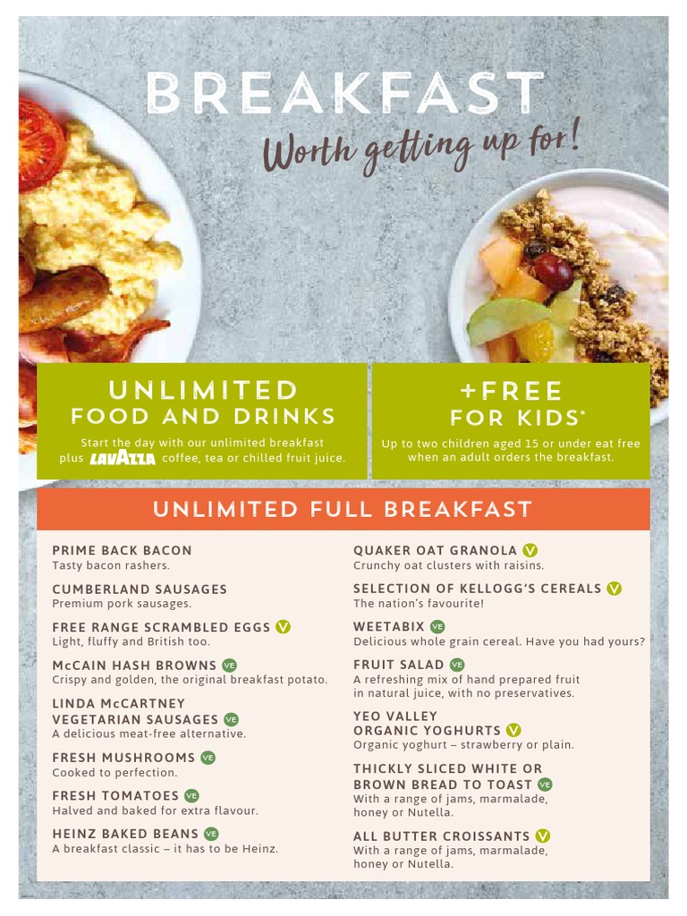 2019 F&B-Breakfast Menu No Prices PDF | PDF | Food And Drink ...