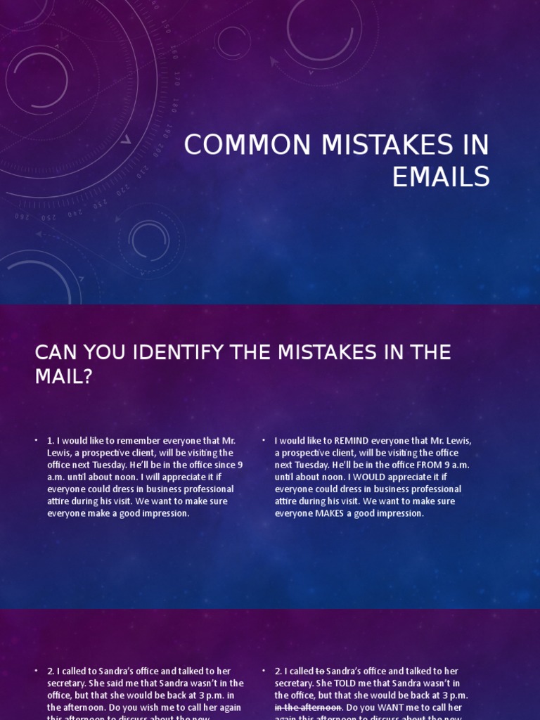 Common Mistakes in Emails | PDF