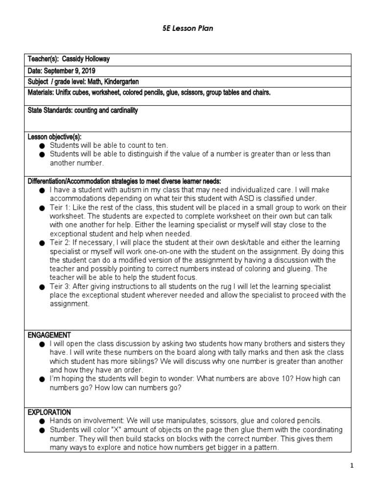 5E Lesson Plan | PDF | Applied Psychology | Behavior Modification