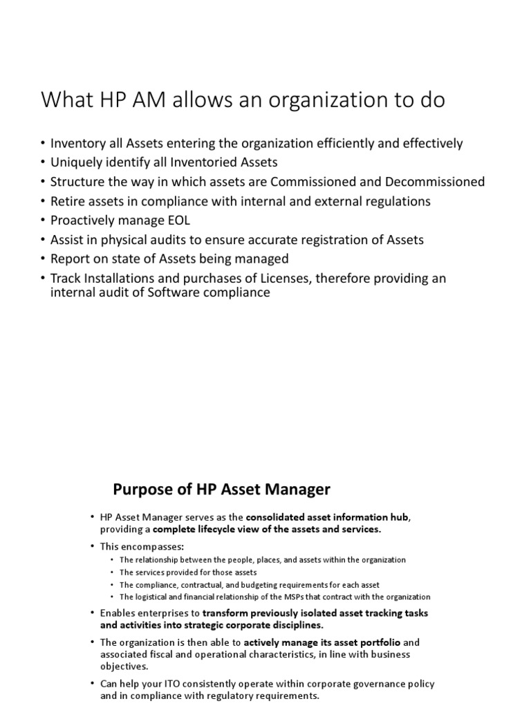What HP AM Allows An Organization To Do | PDF