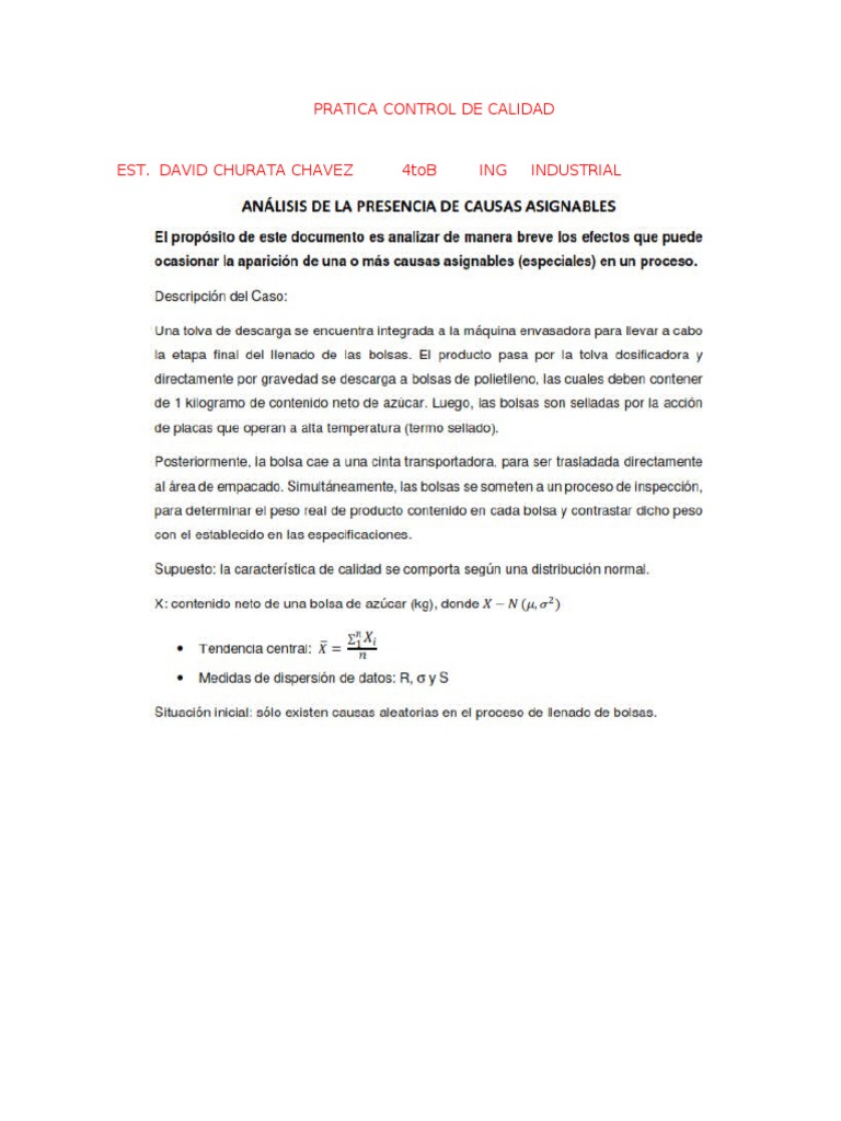 Practica 1 CONTROL DE CALIDAD | PDF