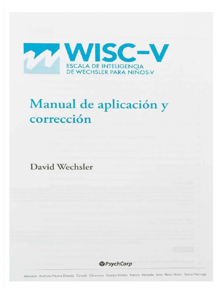 Wisc V Manual de Aplicacion y Correccion Color - Compress | PDF