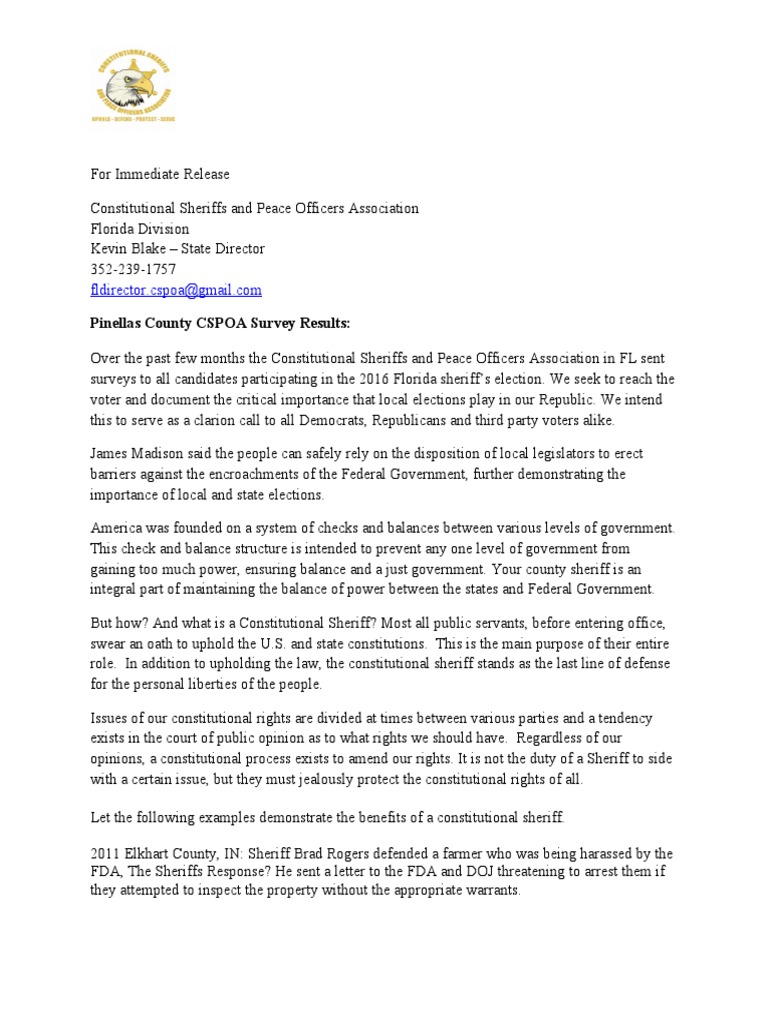 The Constitutional Sheriff's and Peace Officer's Association Endorses ...