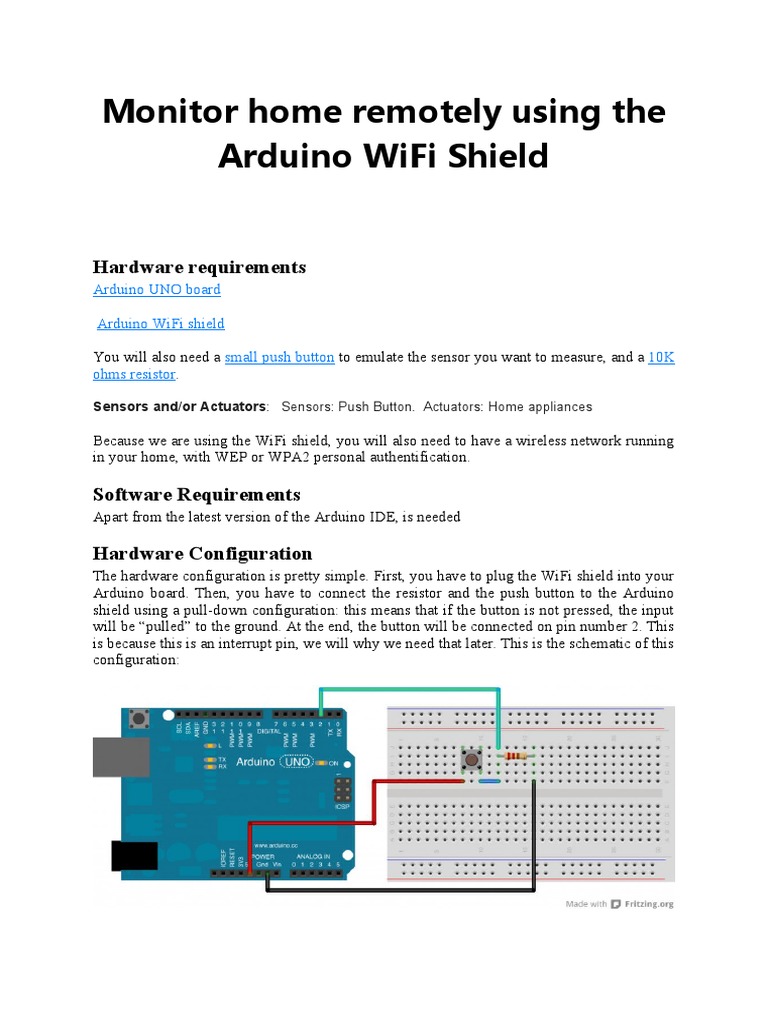 Monitor Home Remotely Using The Arduino Wifi Shield: Hardware ...