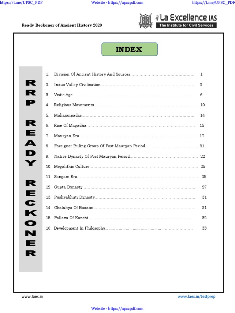 La Ex Ancient History Ready Reckoner RRP 2020 PDF | PDF | Vedas ...
