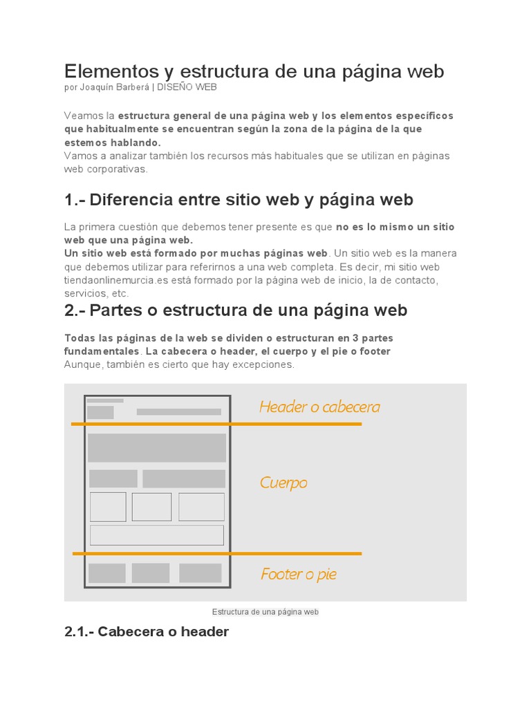 Elementos y Estructura de Una Página Web | PDF