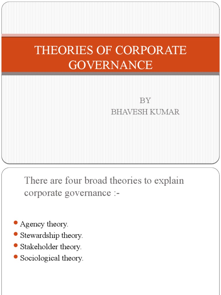 Corporate Governance Theories Overview | PDF