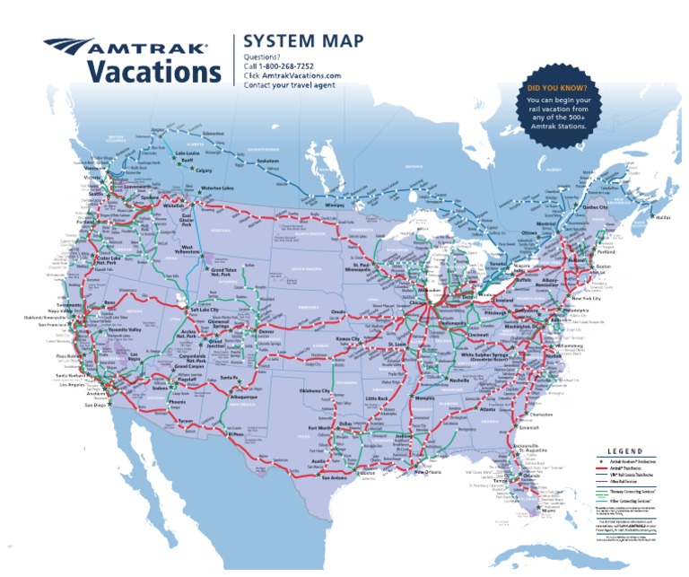 Amtrak Vacations System Map PDF | PDF