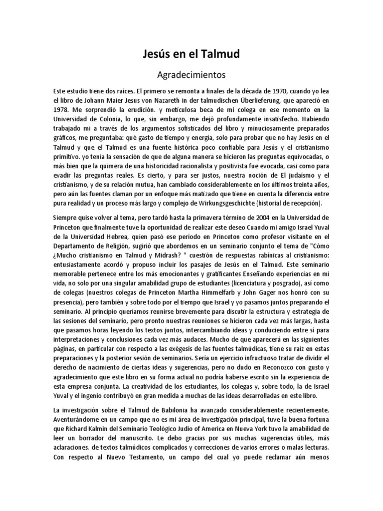 Jesús en El Talmud | PDF | Talmud | Judaísmo