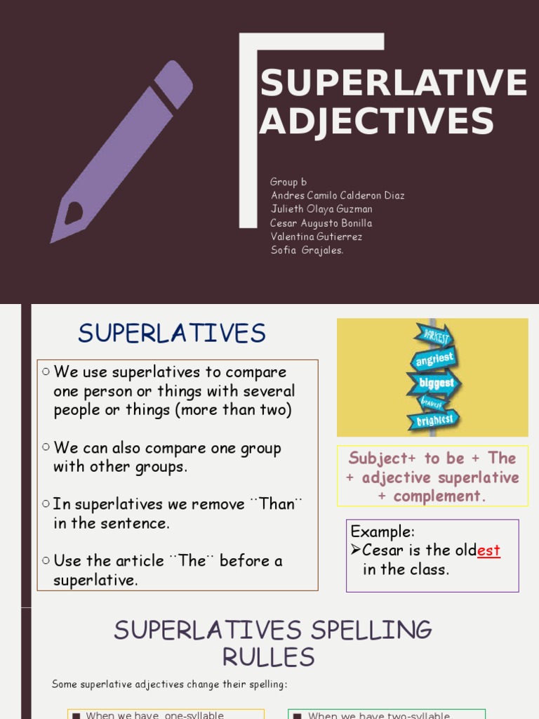Superlative Adjectives | PDF | Adjective | Symbols