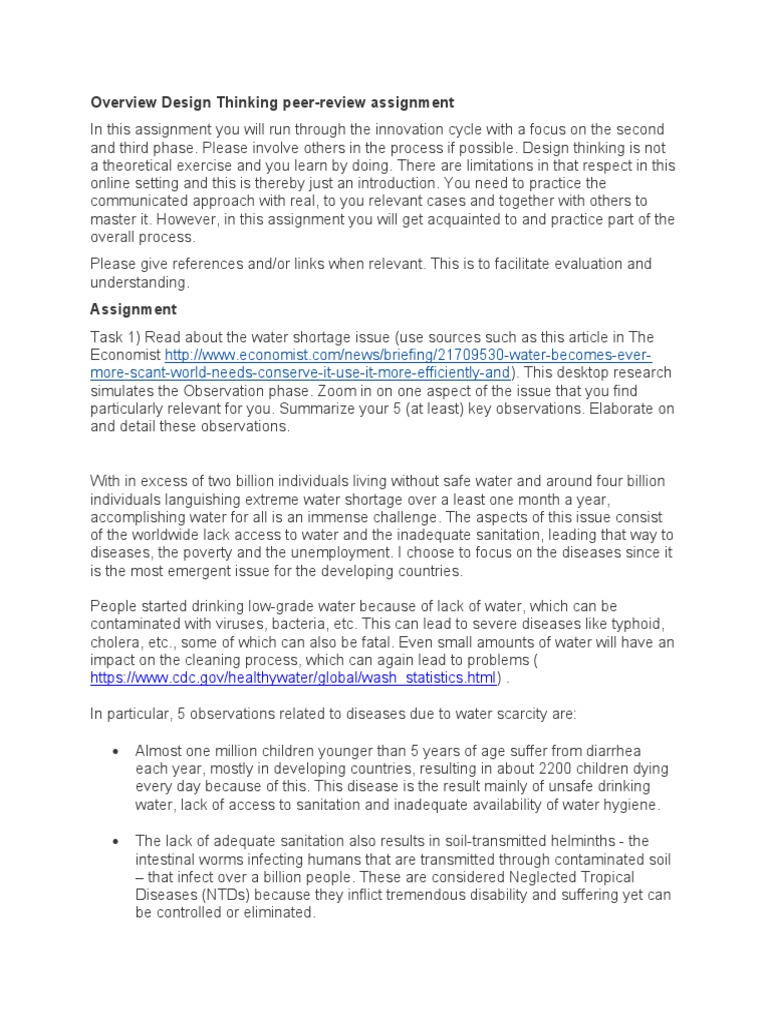 Design Thinking for Water Scarcity Solutions | PDF | Hygiene | Sanitation
