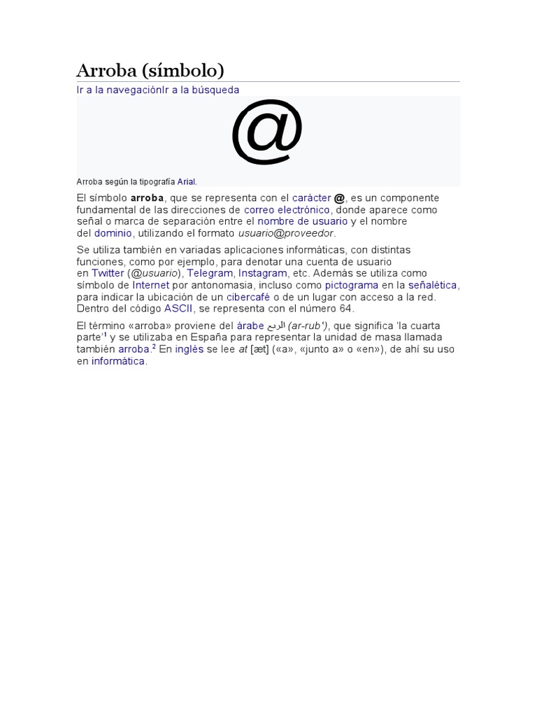 Arroba | PDF | Computadoras