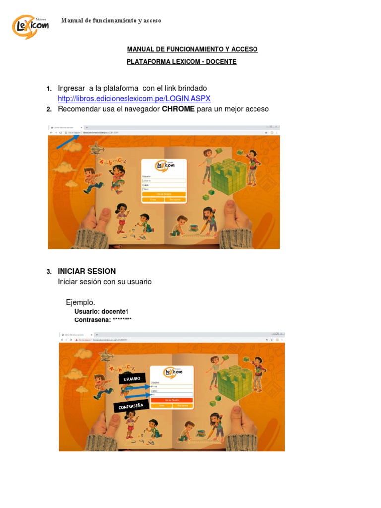 Plataforma Lexicom - Manual Docente PDF | PDF | Informática | Software