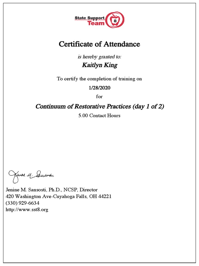 Restorative Practices Training Completion | PDF