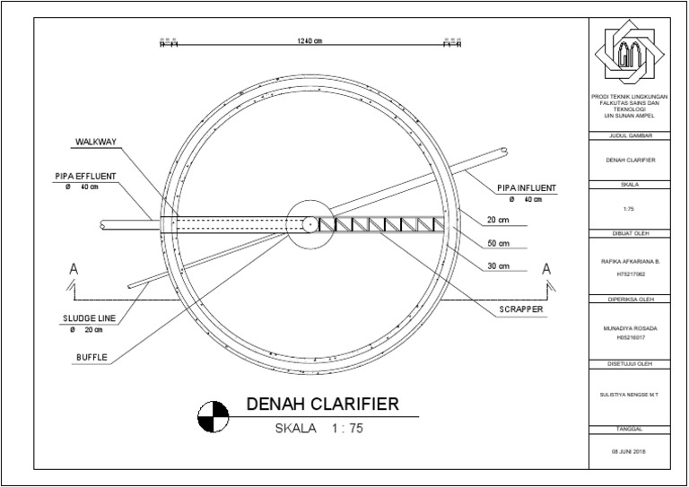 Denah Clarifier Afkar | PDF