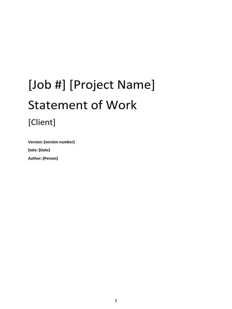 Statement of Work (SoW) Template | PDF | Information Technology | Business