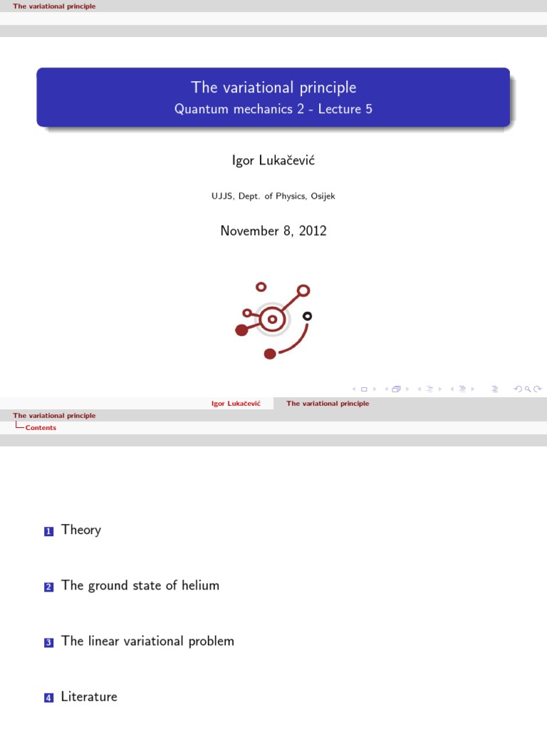 Lecture 6 Variational Principle PDF | PDF | Calculus Of Variations | Functions And Mappings
