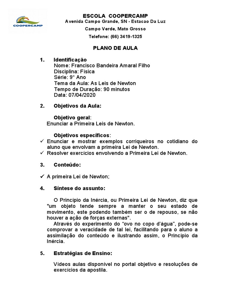 PLANO DE AULA 2° Ano | PDF