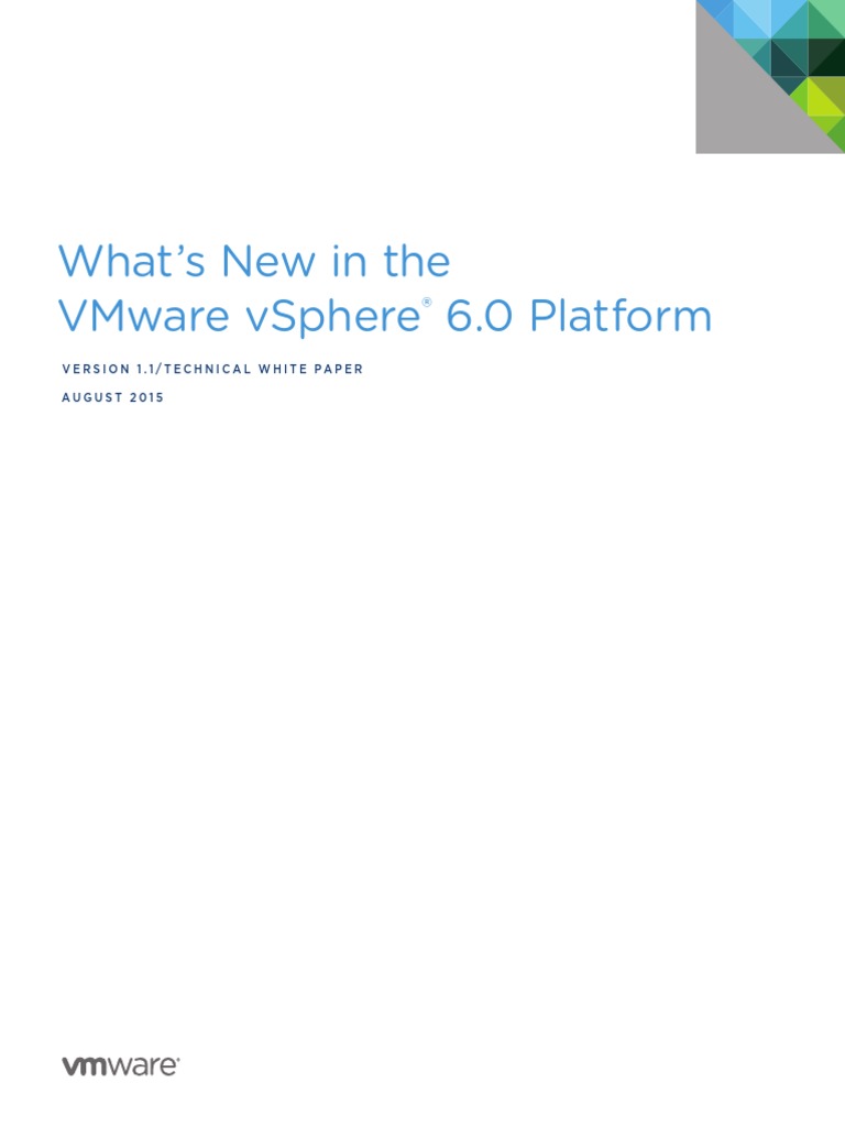 VMW White Paper VSPHR Whats New 6 0 PLTFRM | PDF | Backup | V Mware