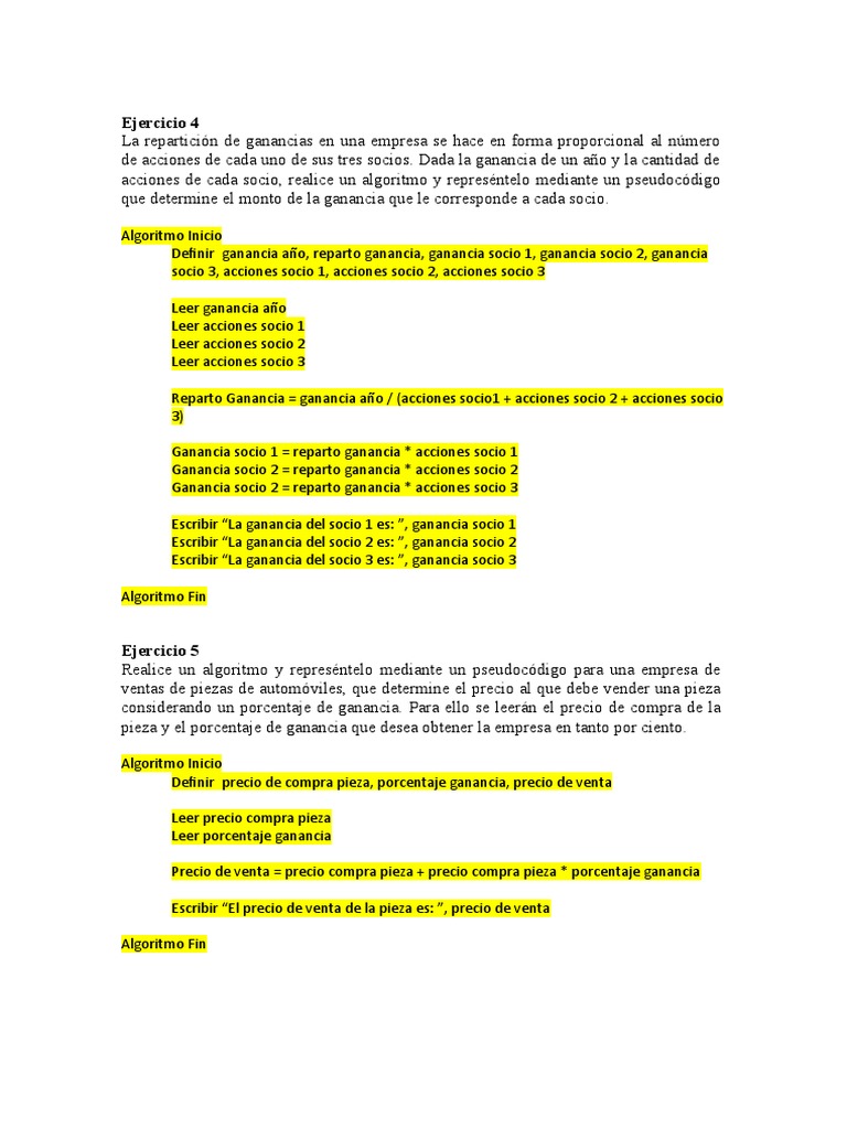 Ejercicios Algoritmo | PDF | Triángulo | Algoritmos