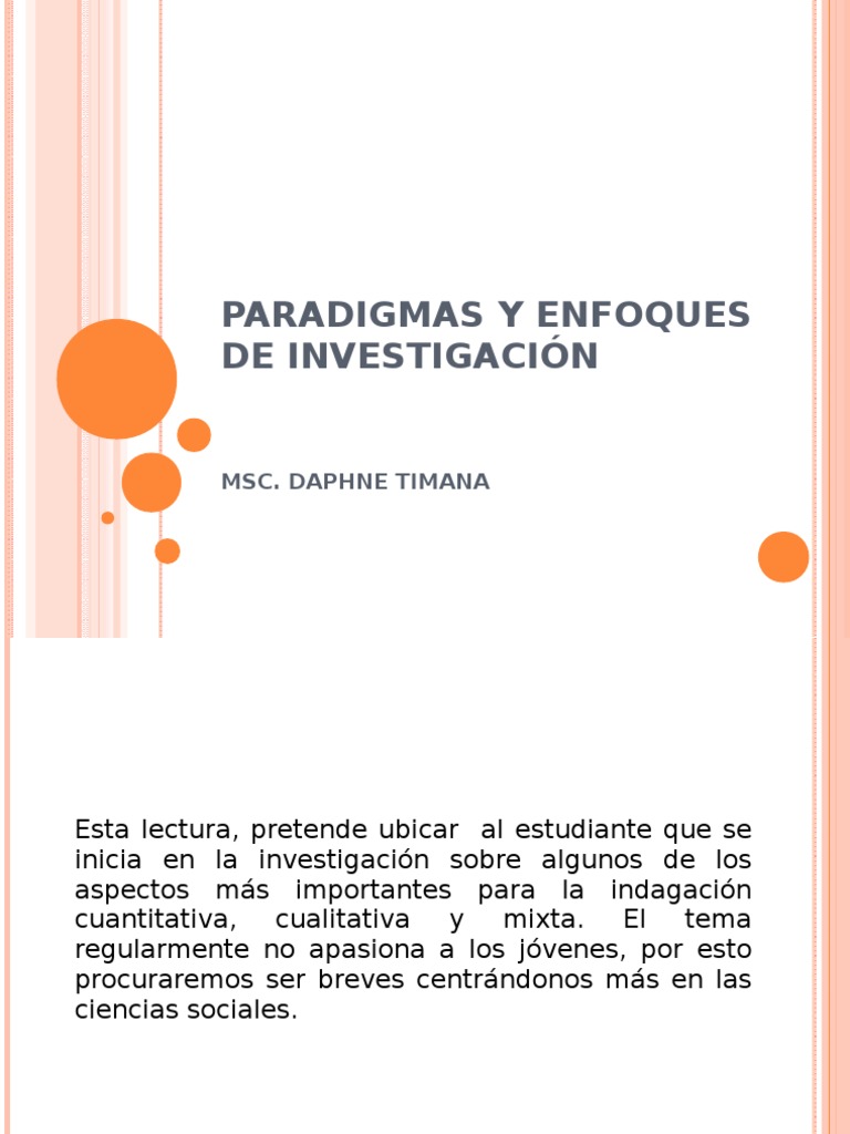 Paradigmas y Enfoques de Investigacion | PDF | Paradigma ...