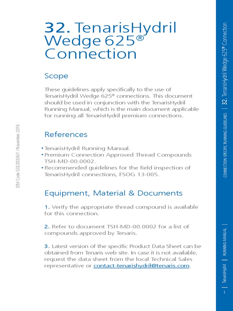 Tenarishydril Wedge 625 Connection: Scope | PDF | Rust | Pipe (Fluid ...