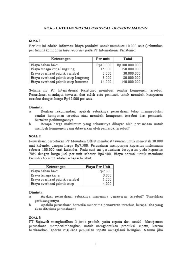 Soal Jawab Latihan TDM | PDF