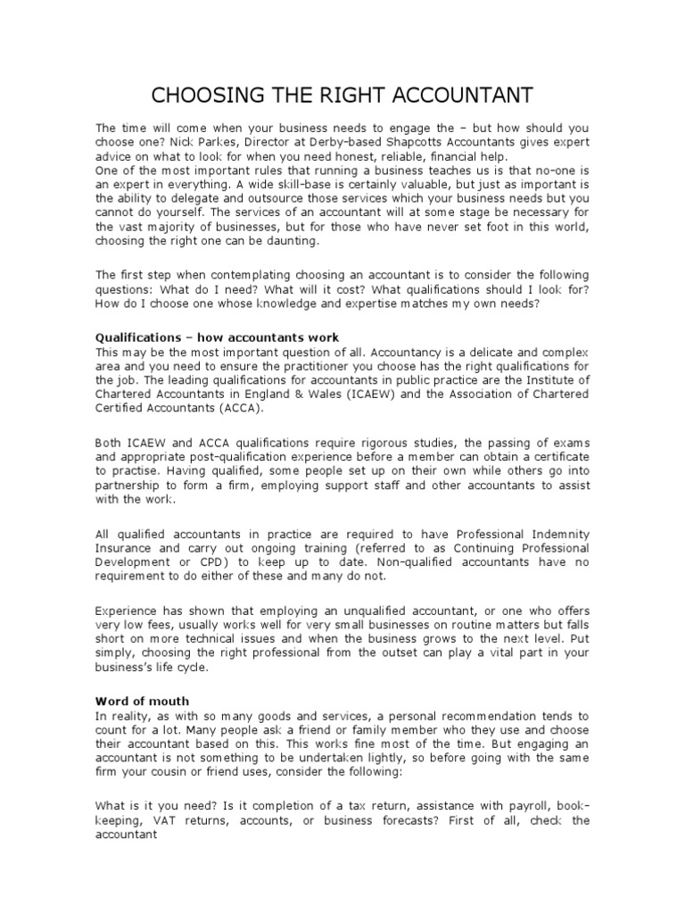 Choosing The Right Accountant: Qualifications - How Accountants Work ...
