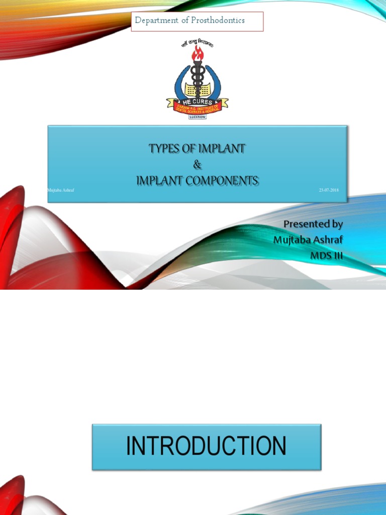 Types of Implant & Implant Components | PDF | Dental Implant | Dentistry
