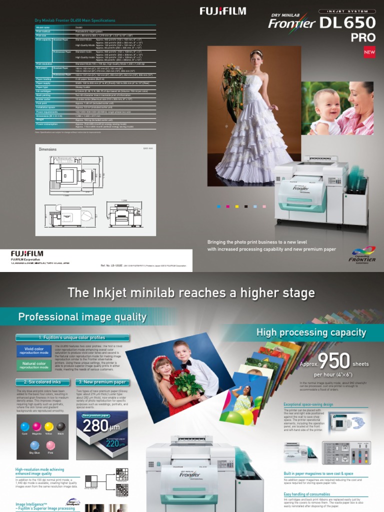 Dry Minilab Frontier DL650 Main Specifications | Download Free PDF ...