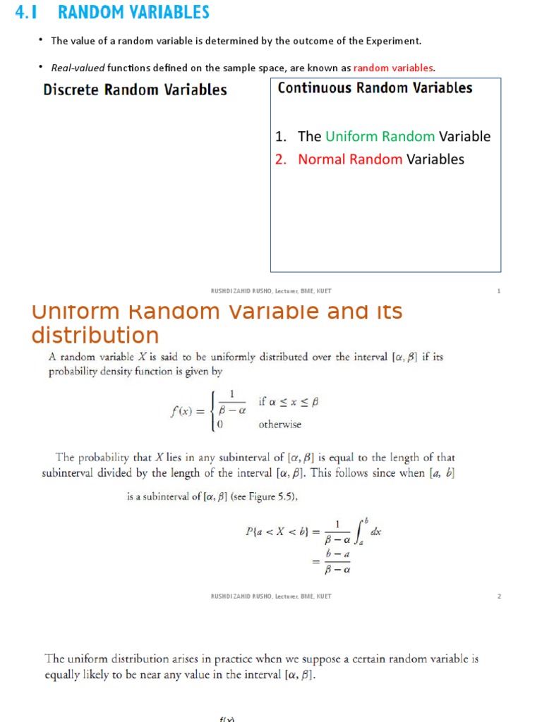 Uniform & Normal Distribution