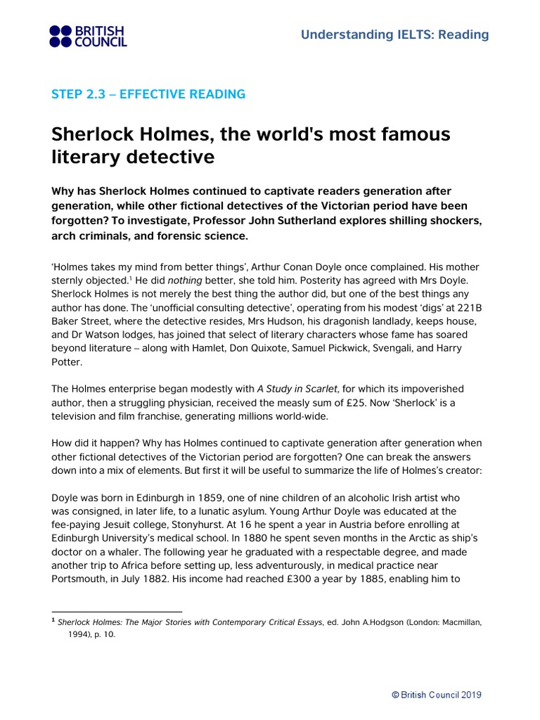 Sherlock Holmes, The World's Most Famous Literary Detective: Step 2.3 ...