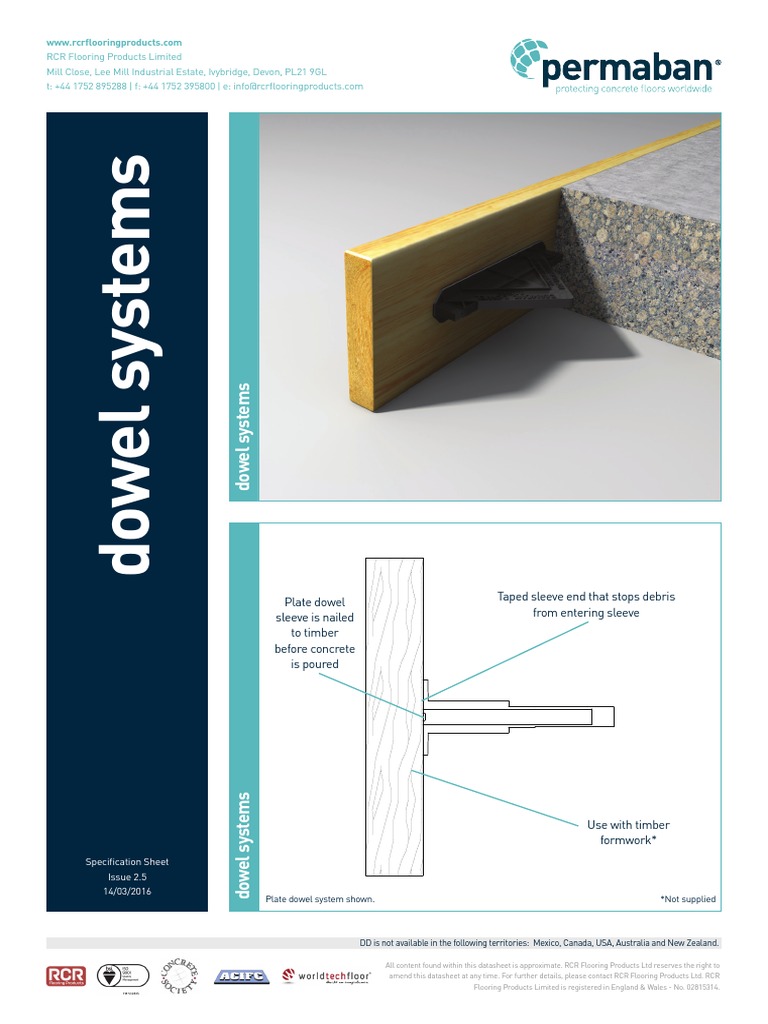 Spec Sheet Dowel Systems v2 5-0 | PDF | Lumber | Building Materials