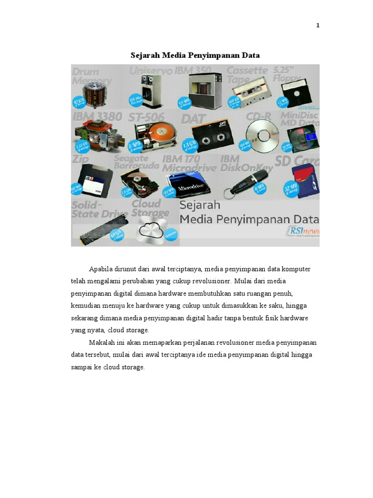 Sejarah Media Penyimpanan Data Dari Masa Ke Masa | PDF