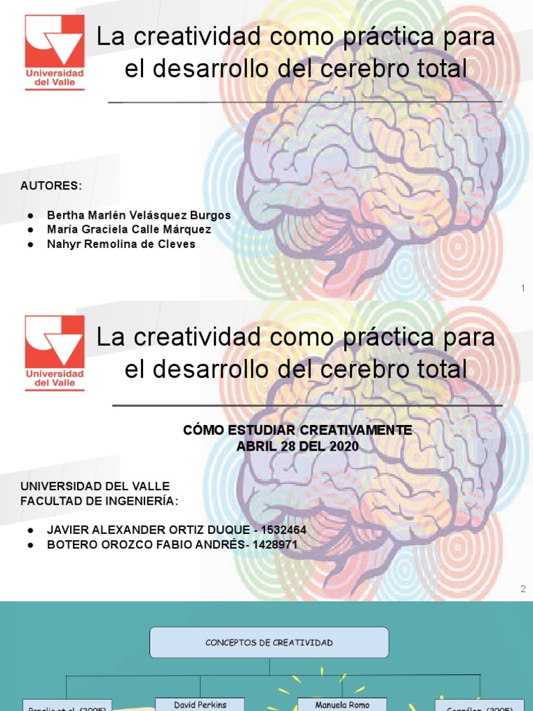 Creatividad y desarrollo cerebral total | PDF | Creatividad | Autoestima