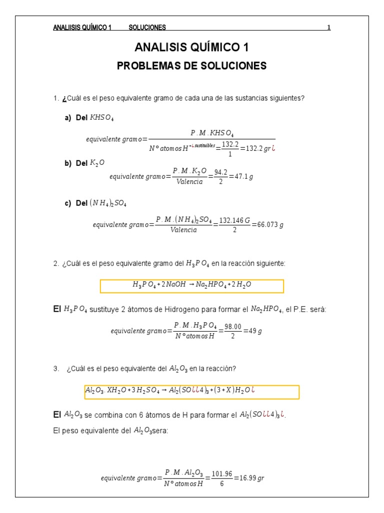 Soluciones químicas P.E. y concentración | PDF | Concentración | Mole (Unidad)