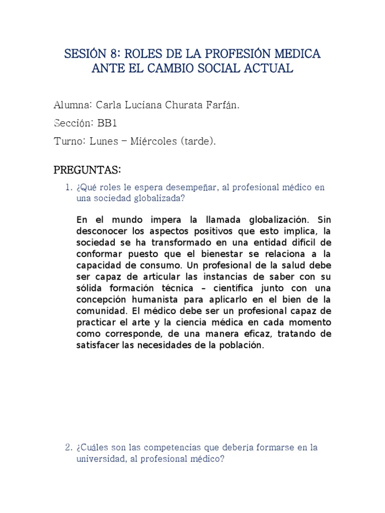 Roles Médicos en la Globalización | PDF | Medicina | Sociedad