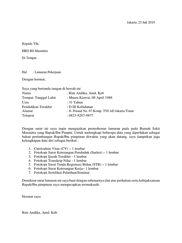 CV Rini | PDF | Kesehatan Holistik