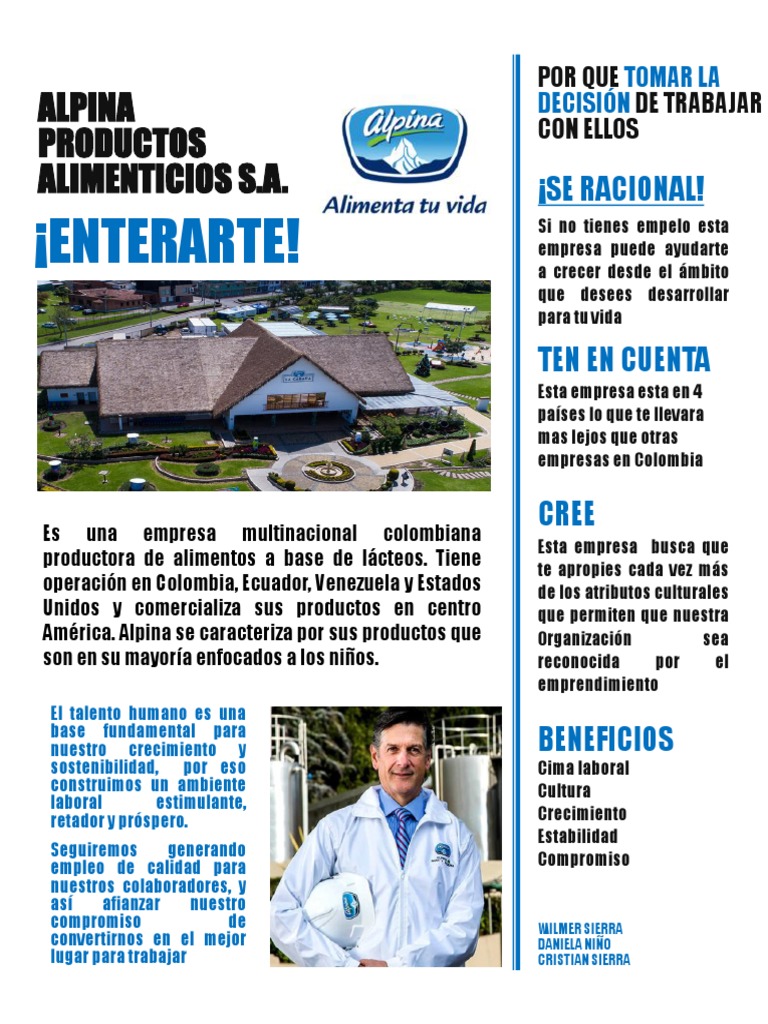 Poster Alpina | PDF | Colombia | Economias