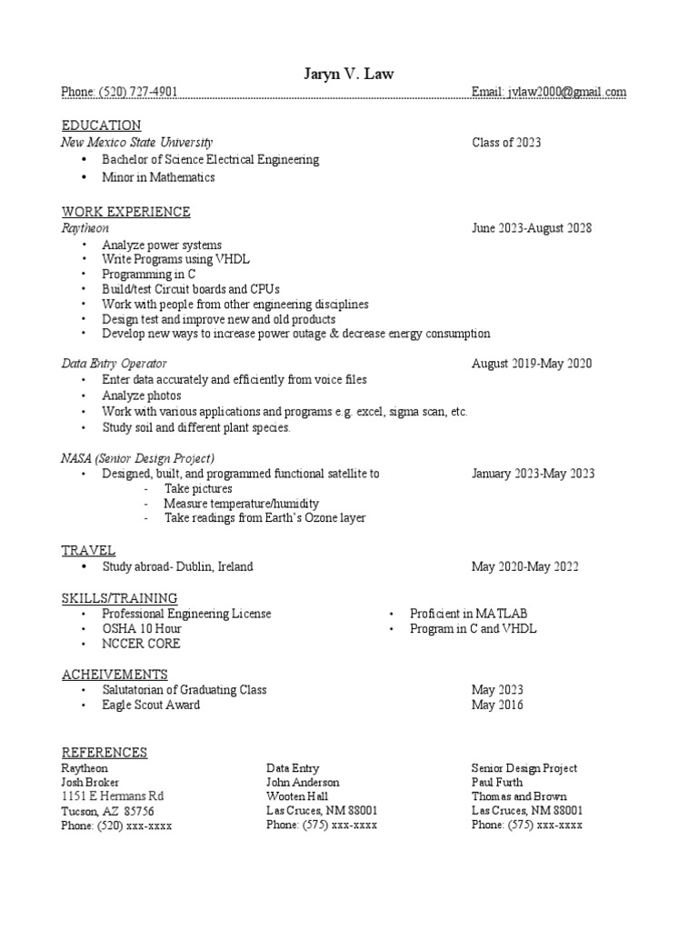 Resume Assignment | PDF